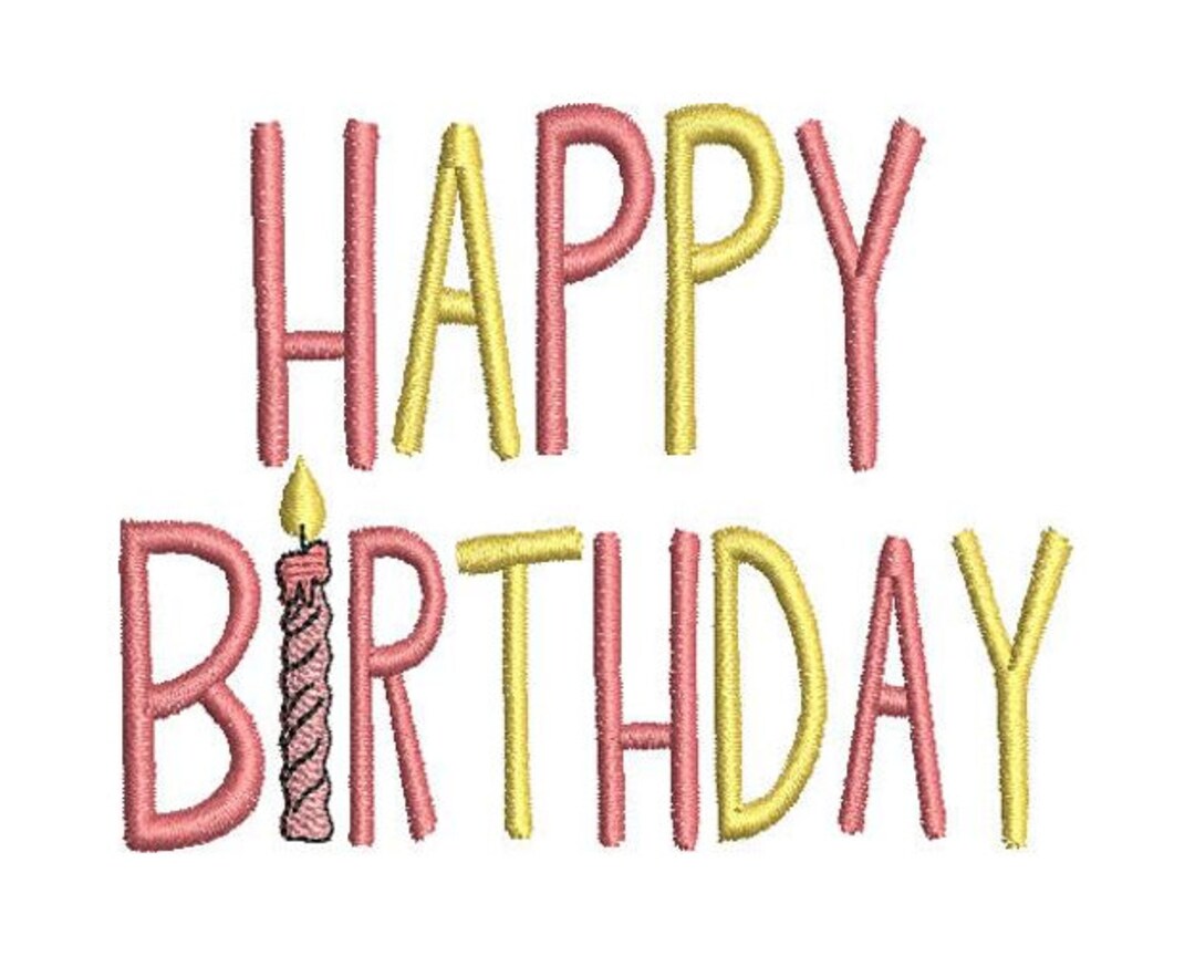 Happy Birthday - Machine Embroidery Design, Birthday Party Candle ...
