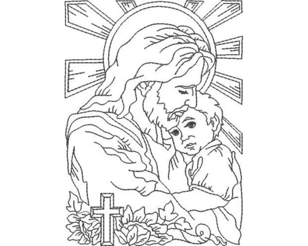 Depiction of Jesus - Machine Embroidery Design, Blackwork Jesus Design ...