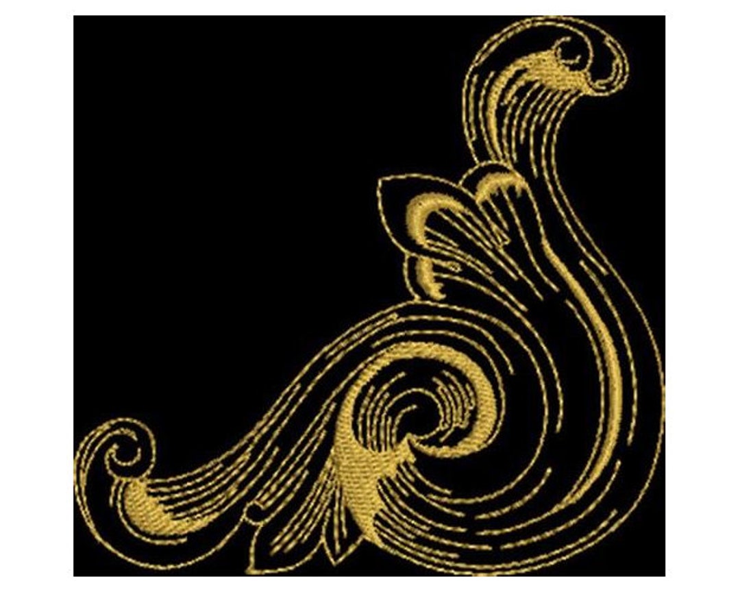 Metallic Baroque Ornament - Machine Embroidery Design, Metallic ...
