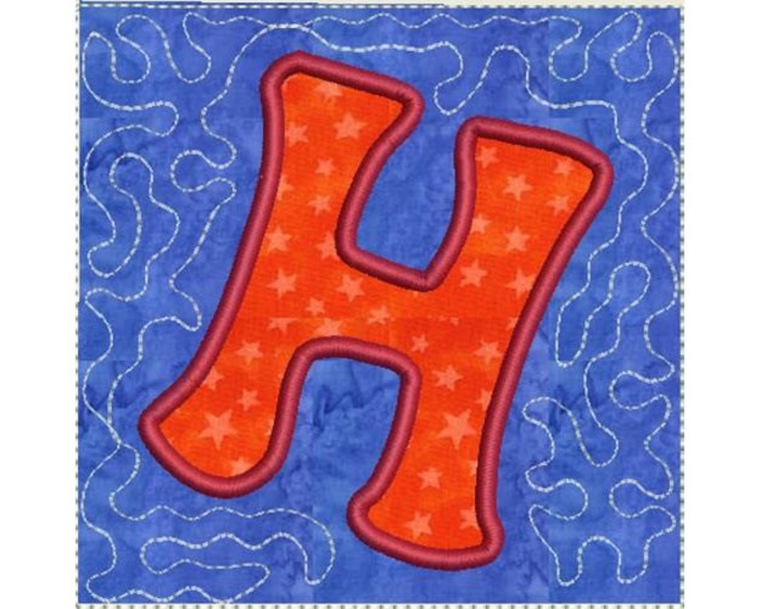 ITH Alphabet Quilt Block H - Machine Embroidery Design, in the Hoop ...