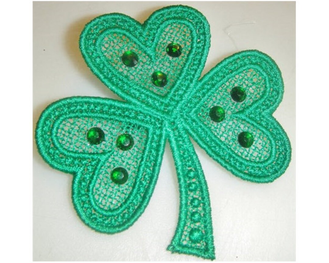 FSL Shamrock Brooch - Machine Embroidery Design Project, St. Patrick's ...