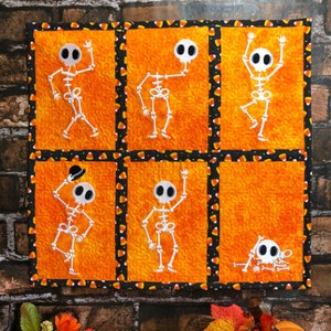 Dancing Skeleton Quilt Block Machine Embroidery Design, Halloween ...