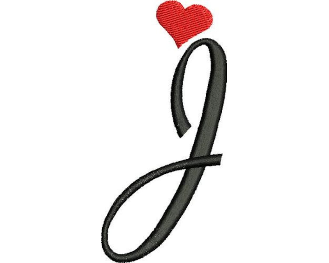 Sweetheart J Machine Embroidery Design, Valentine's Day Alphabet ...