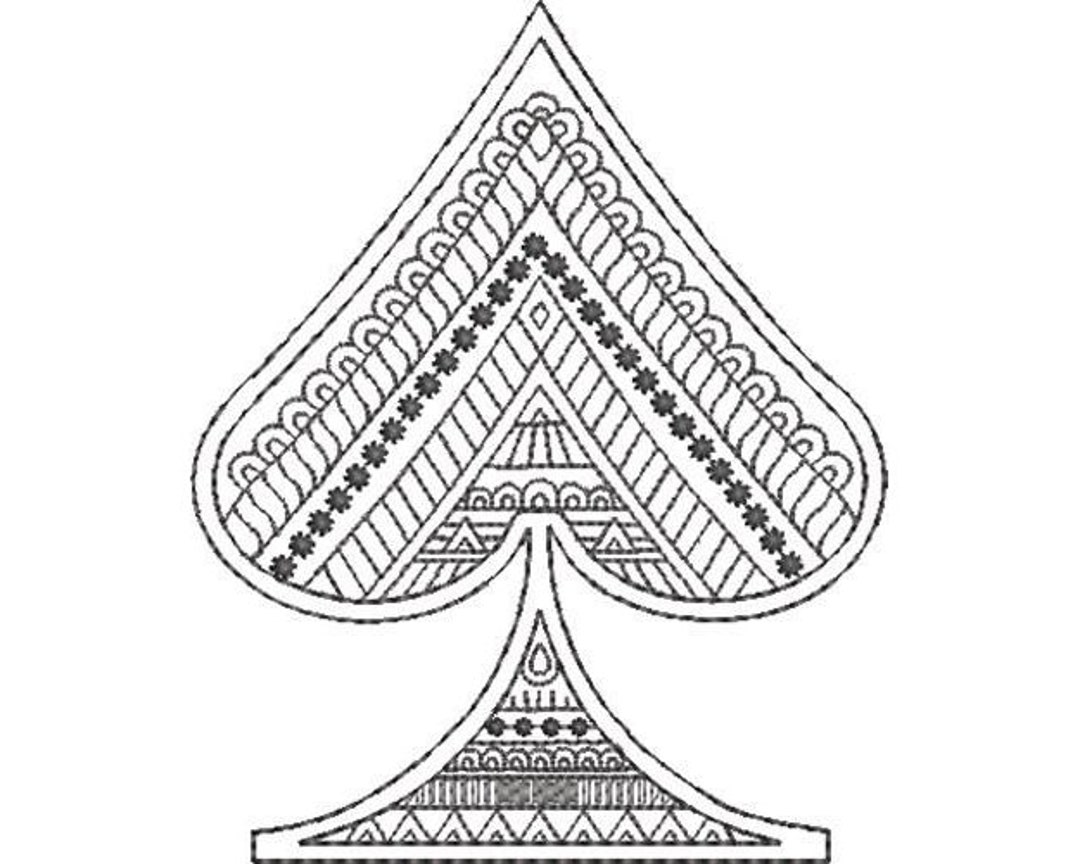 Spades Card Symbol - Machine Embroidery Design, ITH Poker Night Mug ...