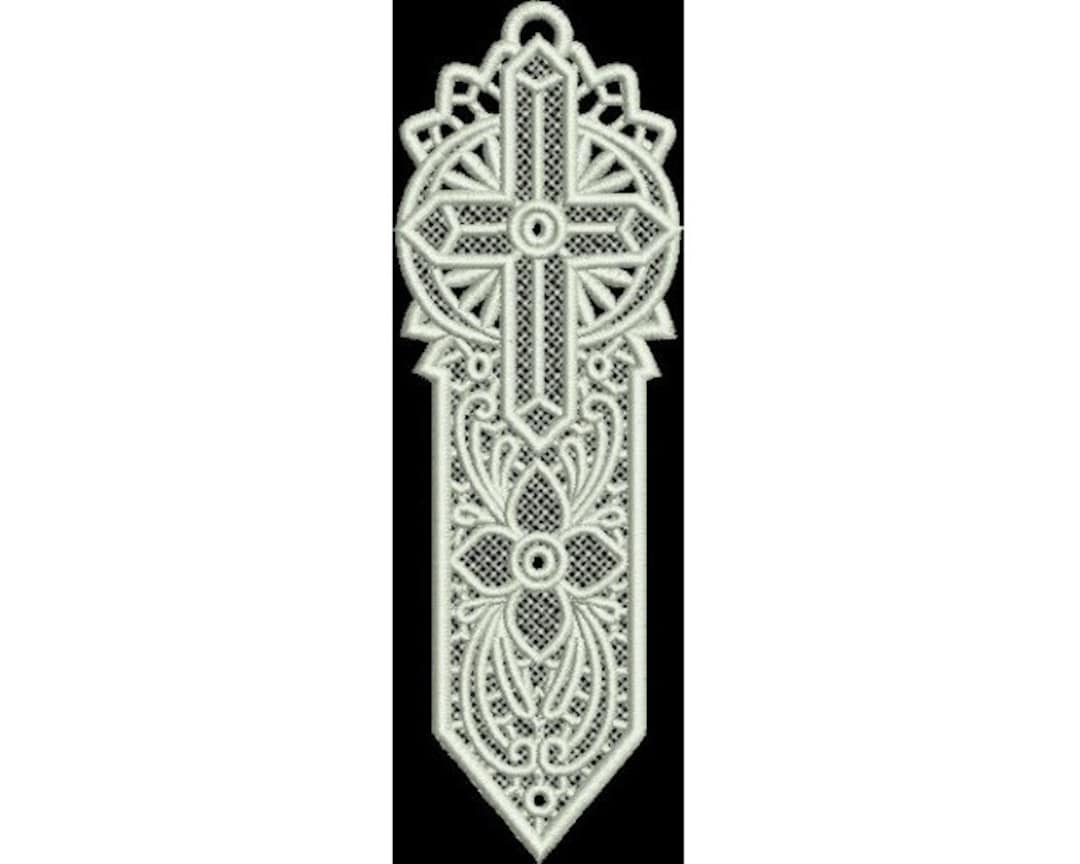 FSL Cross Bookmark - Machine Embroidery Design, Freestanding Lace ...