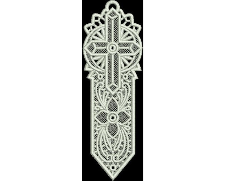 FSL Cross Bookmark - Machine Embroidery Design, Freestanding Lace ...