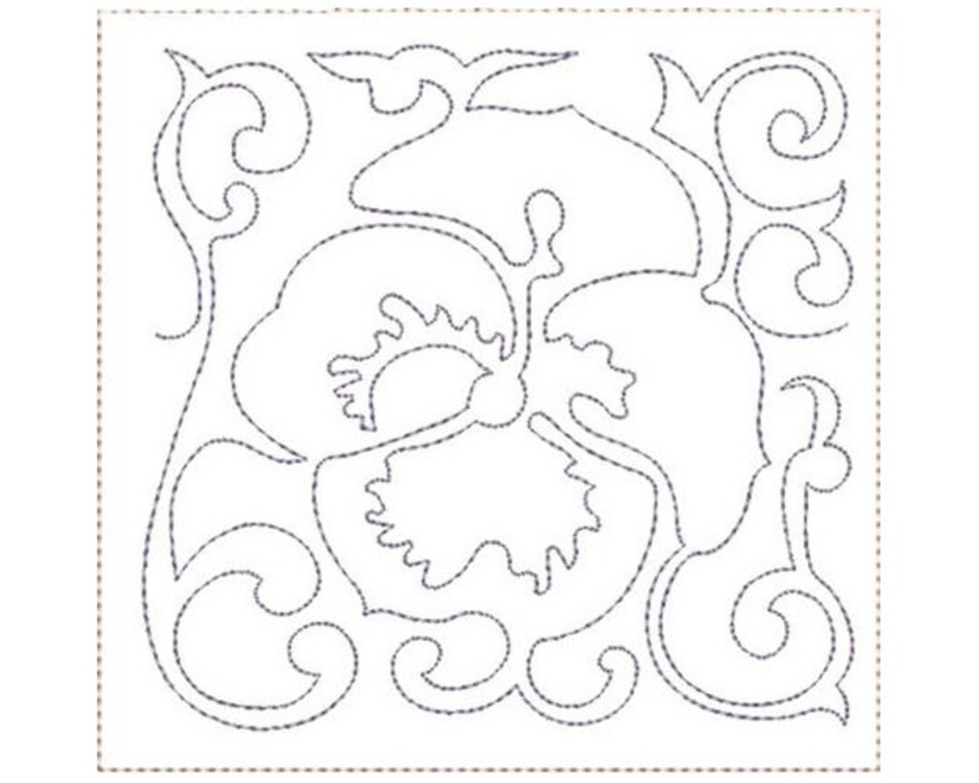 Pansy Quilt Block - Machine Embroidery Design, Pansy Passion Wall ...