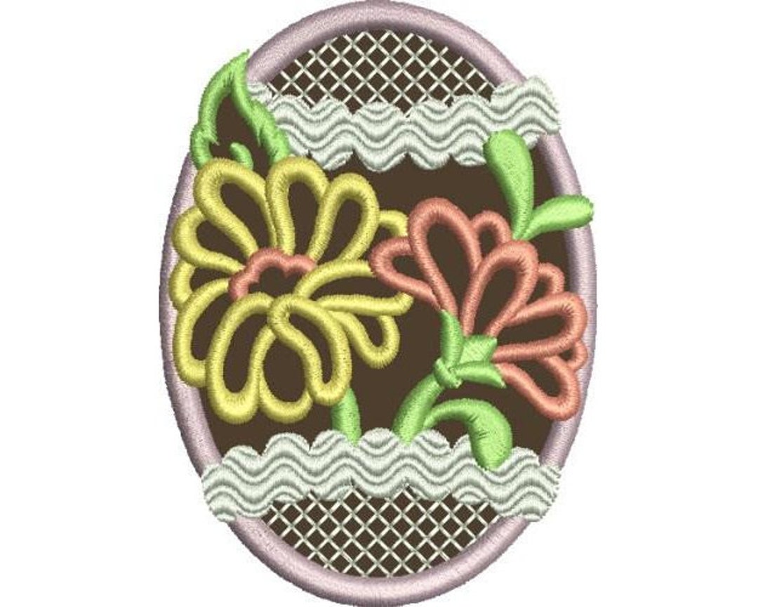 Chocolate Easter Egg Machine Embroidery Design, Decorated Easter Egg ...