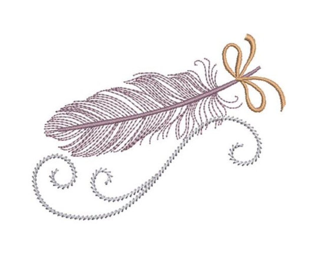 Delicate Feather - Machine Embroidery Design, Bird Feather Embroidery ...
