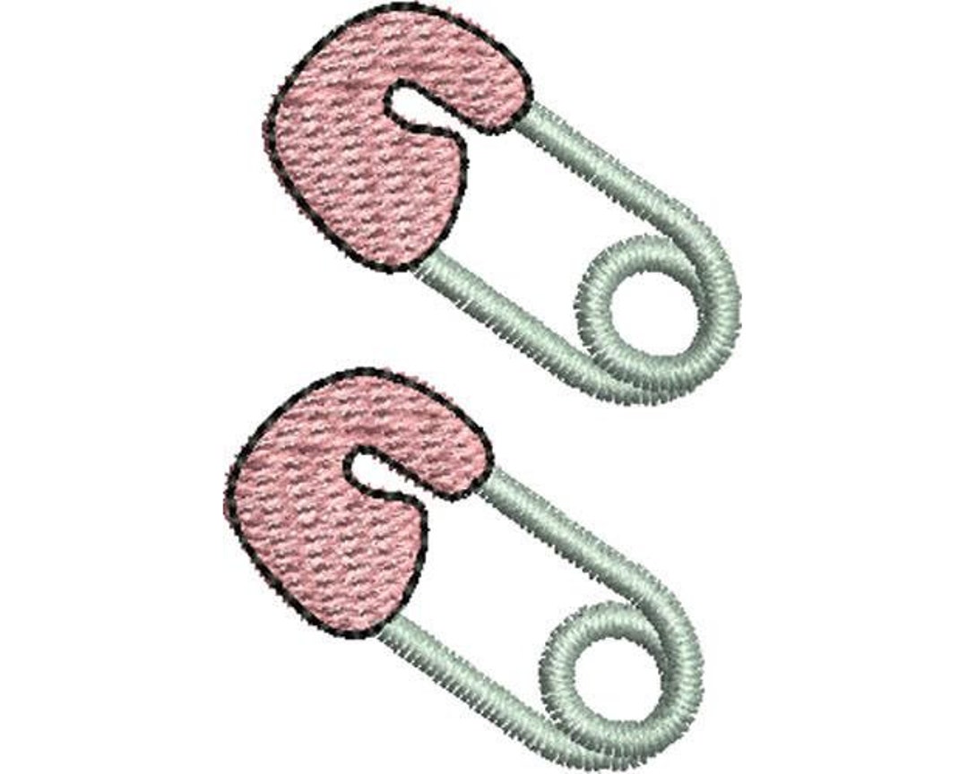 Pink Diaper Pins - Machine Embroidery Design, Baby Safety Pins ...