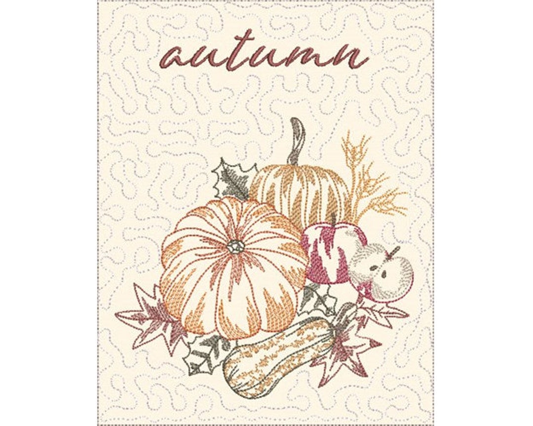 Autumn Mini Quilt Machine Embroidery Design, in the Hoop Autumn Mini ...
