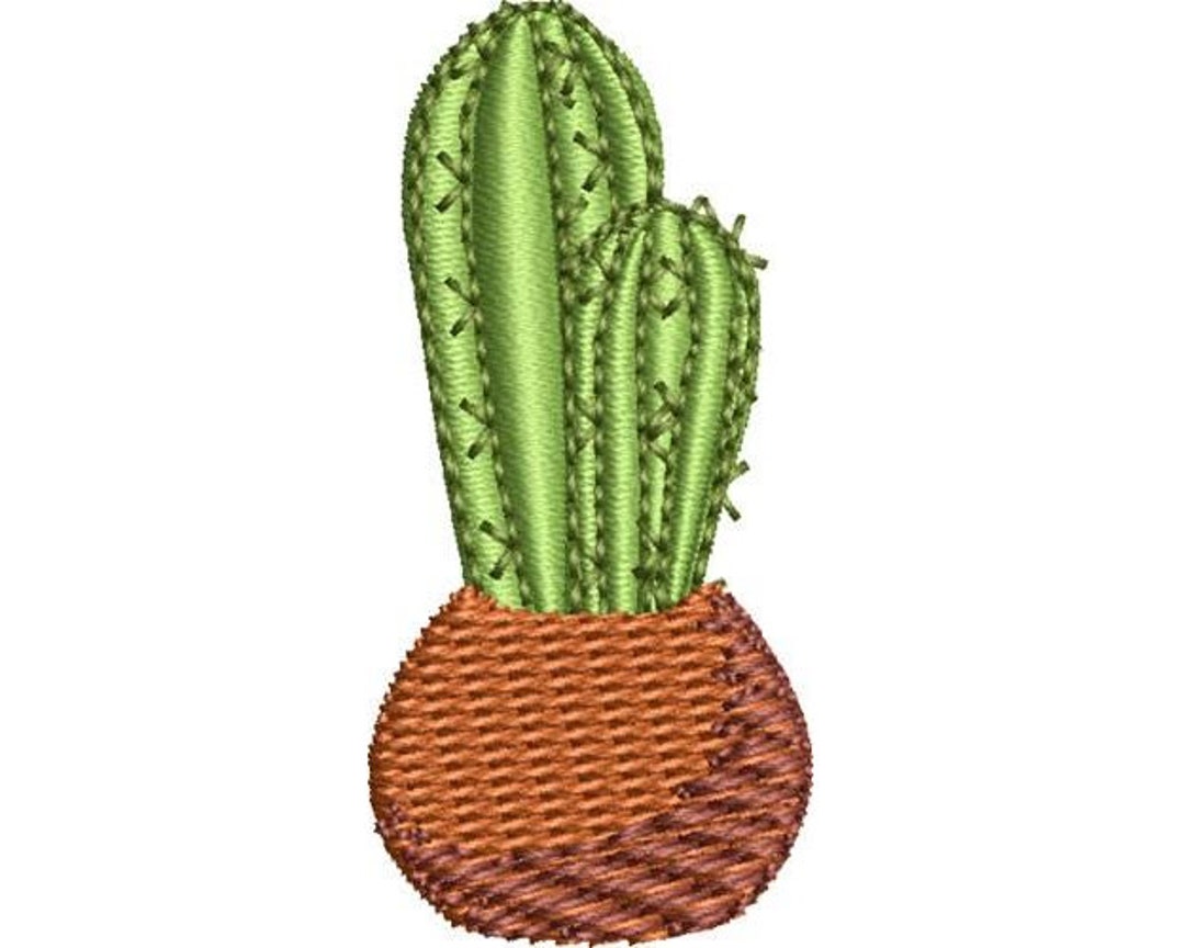 Mini Cactus - Machine Embroidery Design, Tall Cactus Embroidery Pattern ...