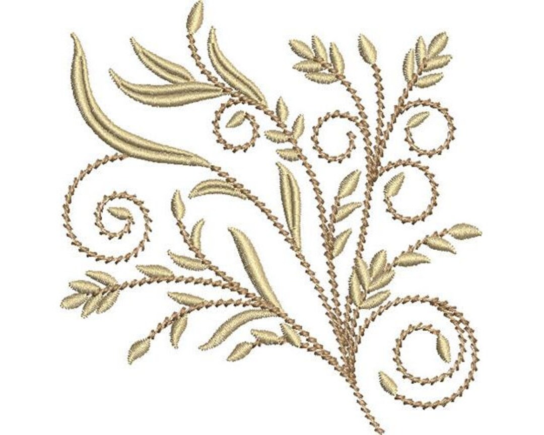 Golden Wheat Machine Embroidery Design, Wheat Stalk Embroidery Design ...