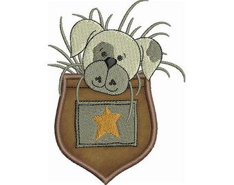 Dog Pocket Peeper Applique Embroidery Design - Pocket Peeper Applique ...