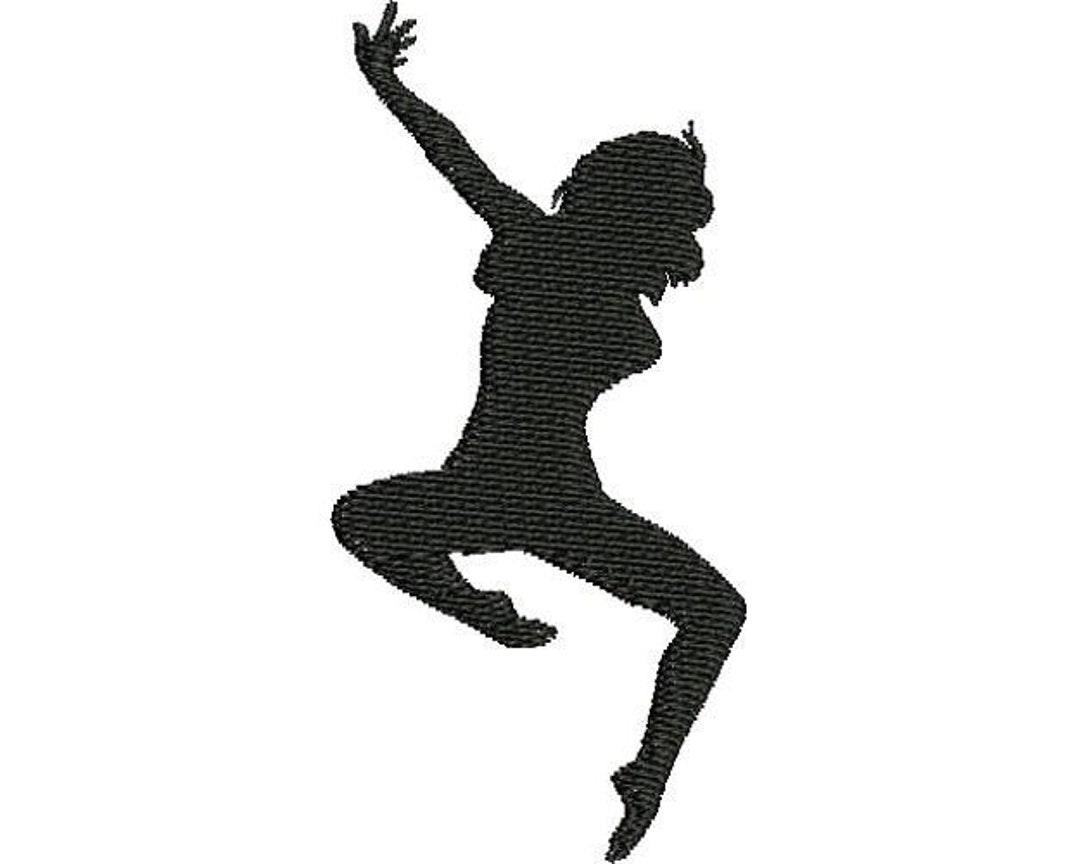 Modern Dancer Silhouette Machine Embroidery Design, Female Dancer ...