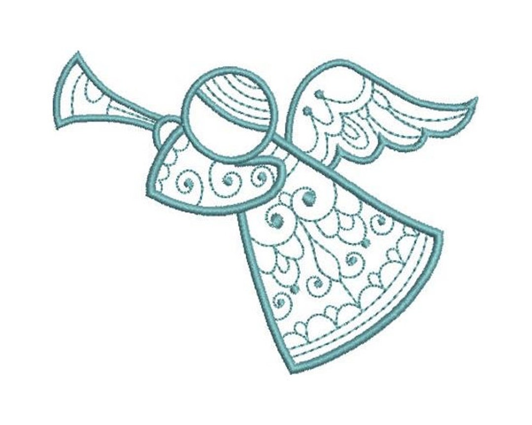 Christmas Angel - Machine Embroidery Design, Elegant Nativity Bell Pull ...
