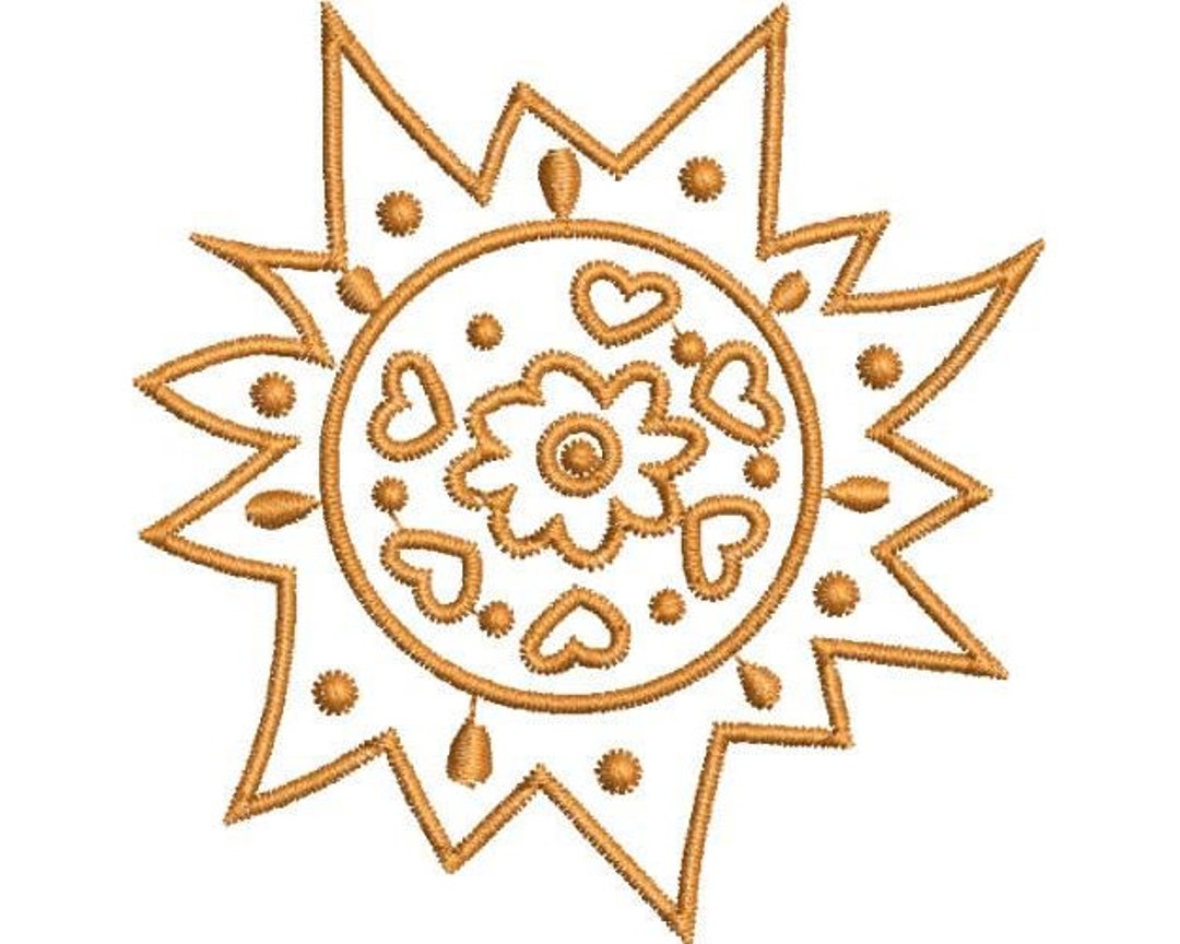 Native American Tribal Sun - Machine Embroidery Design, Flower Sun ...