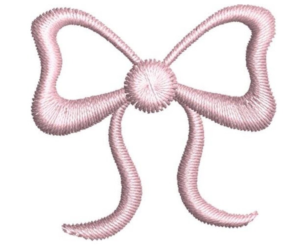 Ribbon Bow Machine Embroidery Design, Linen Journal Cover, Pink Bow ...