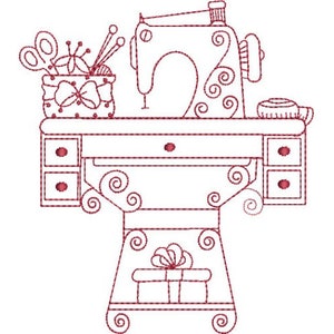 Sewing Machine Redwork - Machine Embroidery Design, Sewing Notions ...