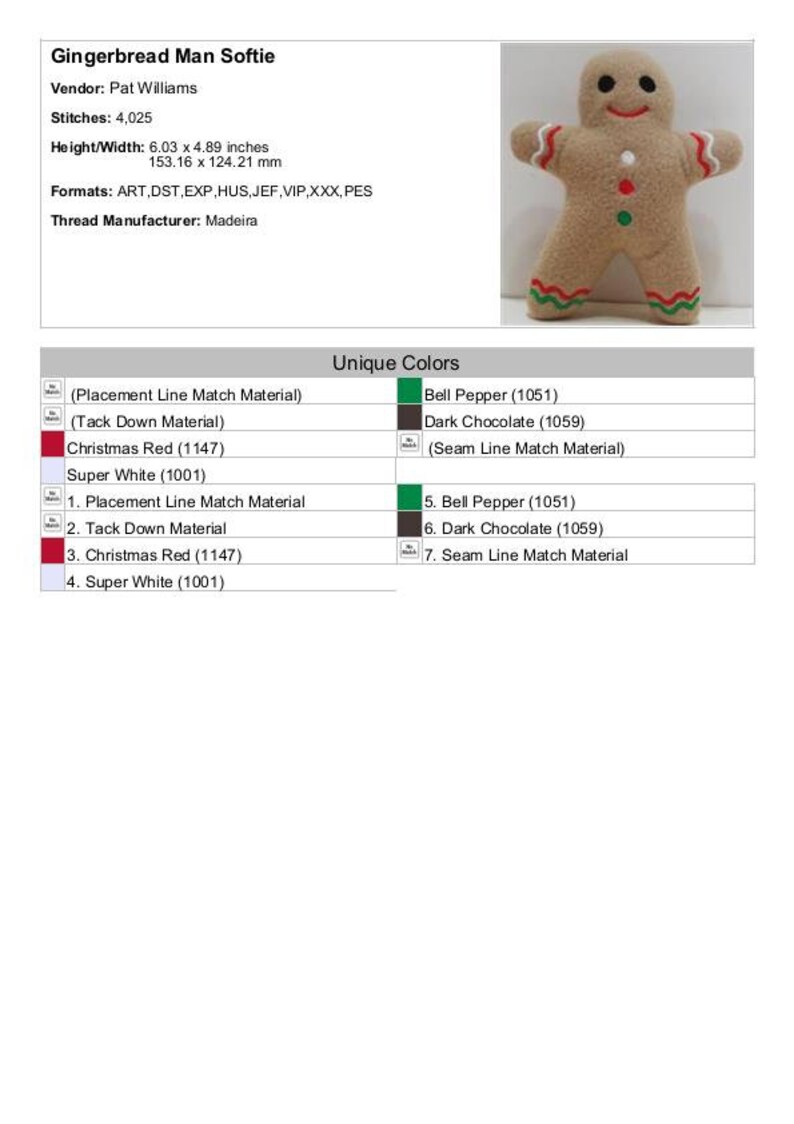 ITH Gingerbread Man Softie - Machine Embroidery Design - 4 Sizes, in ...
