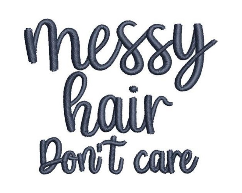 Messy Hair Don't Care - Machine Embroidery Design, Bad Hair Day Caps ...