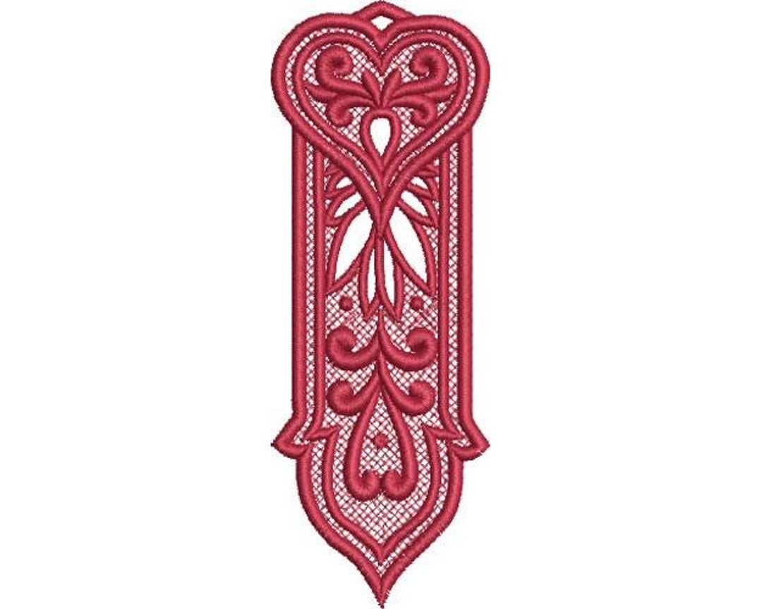 FSL Heart Bookmark - Machine Embroidery Design, Freestanding Lace ...