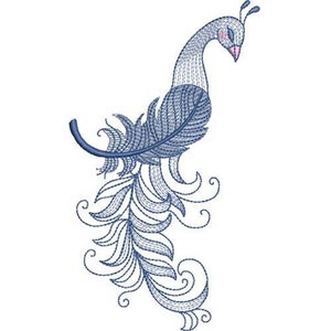 Barroco Peacock - Machine Embroidery Design, Blue Peacock Embroidery ...