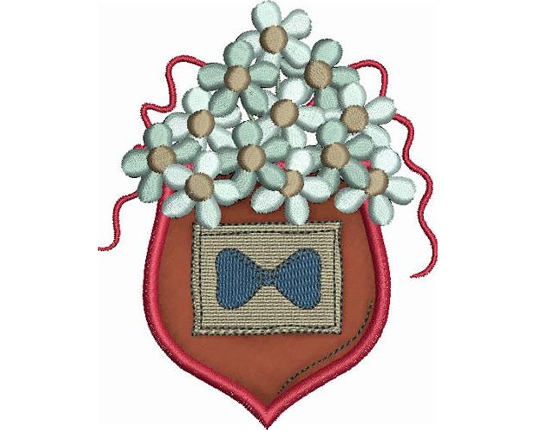 Periwinkle Pocket Applique - Machine Embroidery Design, Floral Pocket ...