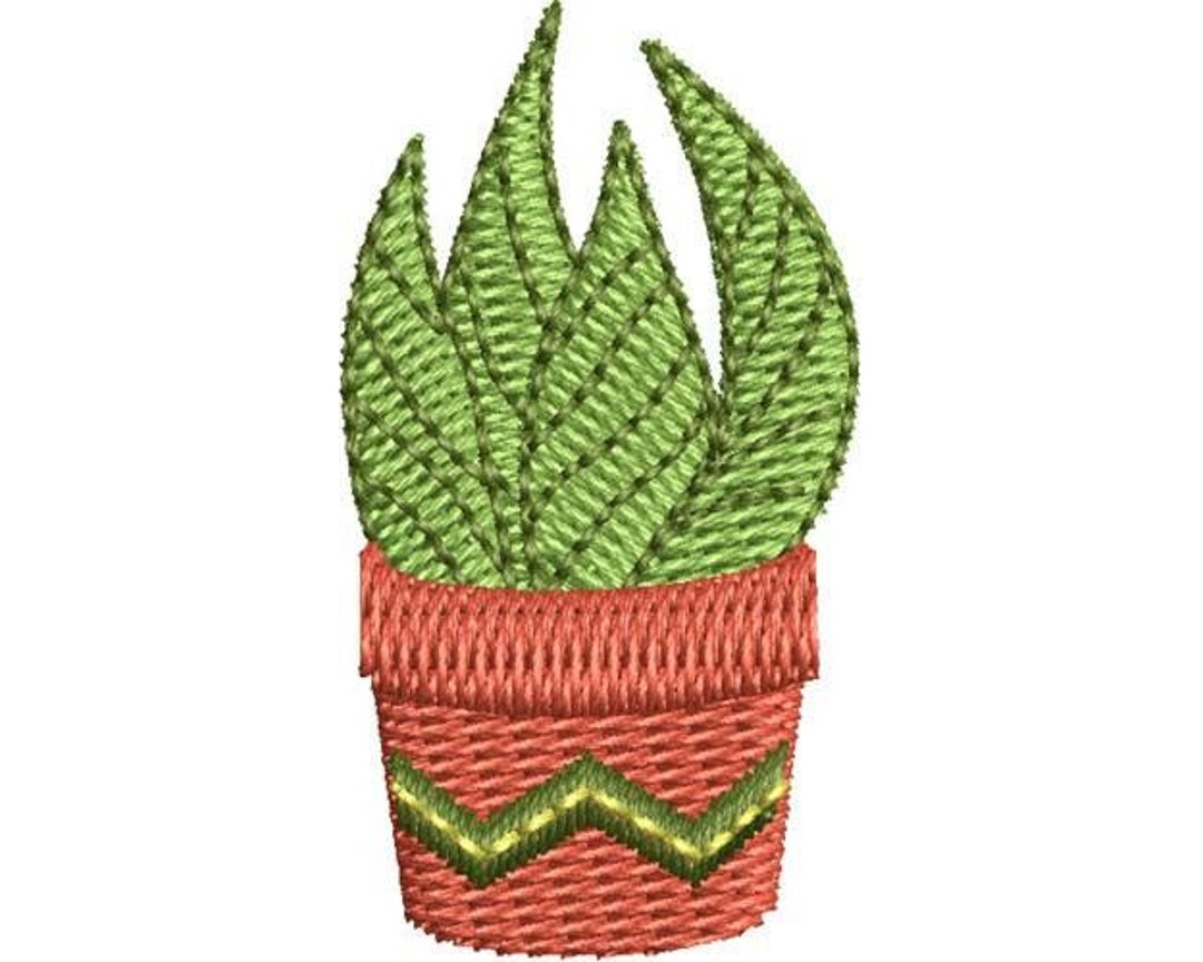 Mini Cactus - Machine Embroidery Design, Leafy Cactus Embroidery ...