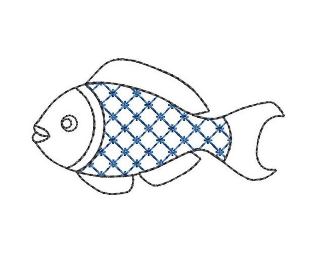 Talavera Fish Element - Machine Embroidery Design, Fish Talavera Art ...