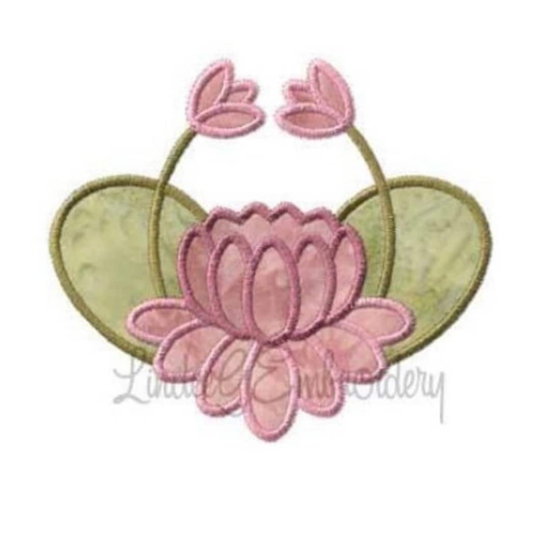 Water Lily Applique - Machine Embroidery Design, Blooming Water Lily ...