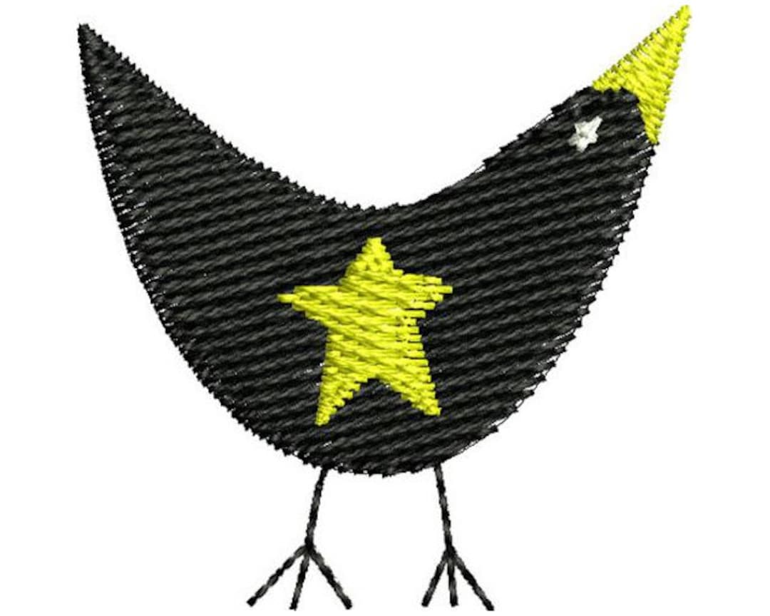 Autumn Crow - Machine Embroidery Design, Prim Fall Crow Embroidery ...