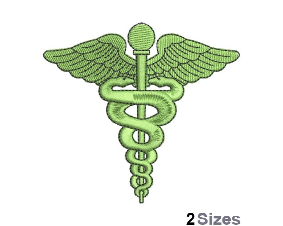 Caduceus - Machine Embroidery Design - 2 Sizes, Symbol of Medicine ...