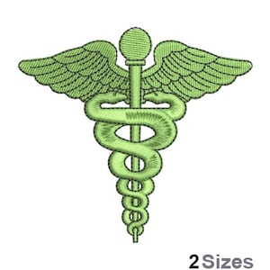 Caduceus - Machine Embroidery Design - 2 Sizes, Symbol of Medicine ...