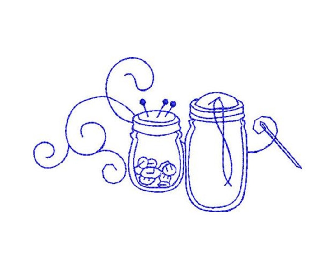 Sewing Notions - Machine Embroidery Design, Mason Jar Embroidery ...