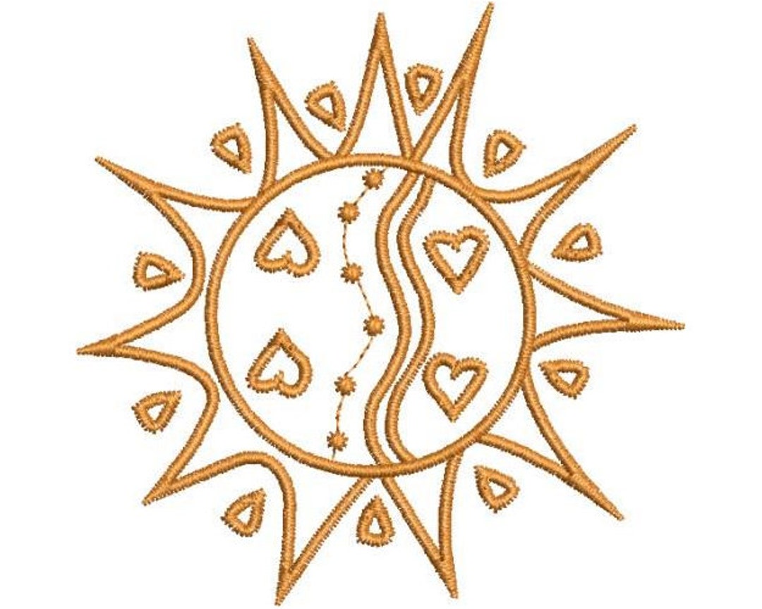 Native American Sun Machine Embroidery Design, Sun Symbol Outline ...