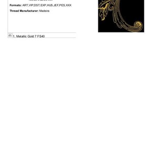 Metallic Gold Baroque - Machine Embroidery Design, Metallic Decoration ...