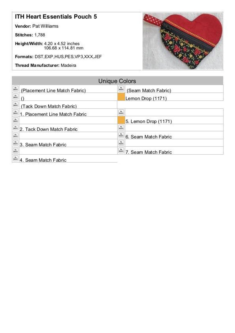 ITH Heart Essentials Pouch Machine Embroidery Project - Etsy