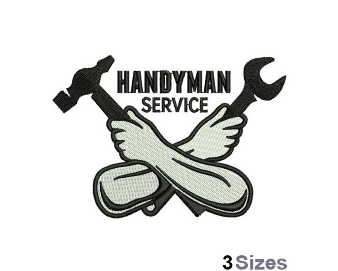 Handyman Service - Machine Embroidery Design - 3 Sizes, Hammer and ...