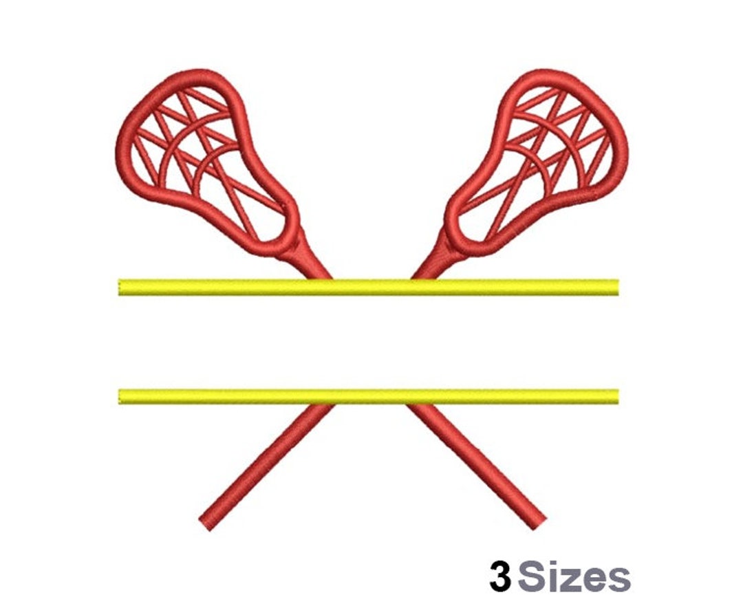 Lacrosse Split - Machine Embroidery Design - 3 Sizes, Crossed Lacrosse ...