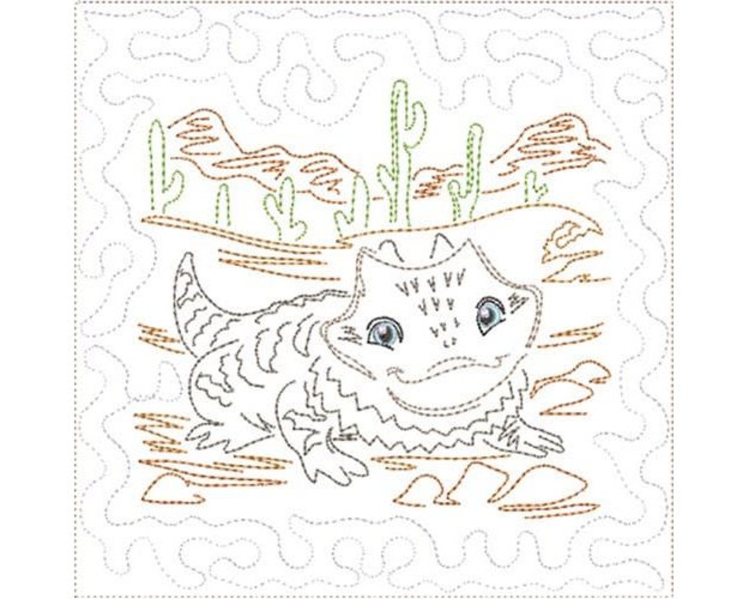 ITH Southwest Desert Baby Lizard Quilt - Machine Embroidery Design, in ...