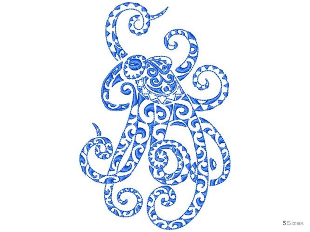 Zentangle Octopus Machine Embroidery Design, Sea Creature Embroidery ...