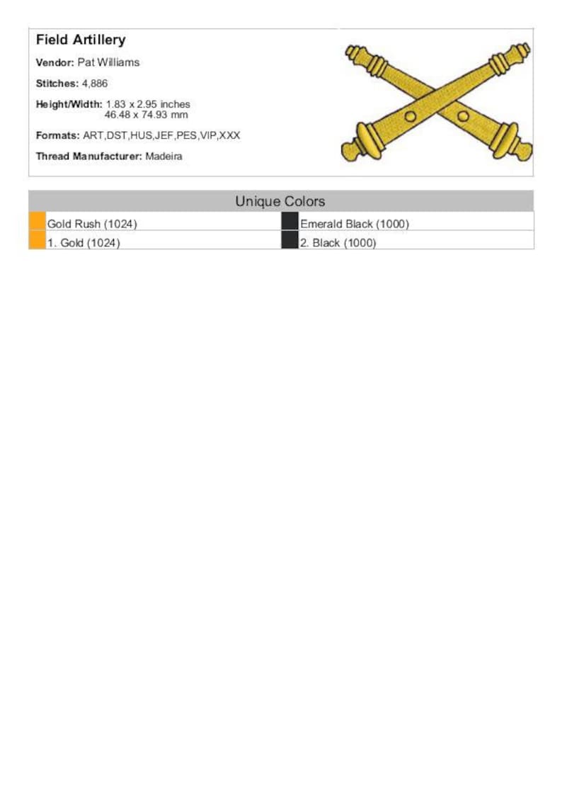 Crossed Cannons - Machine Embroidery Design, Field Artillery Embroidery ...