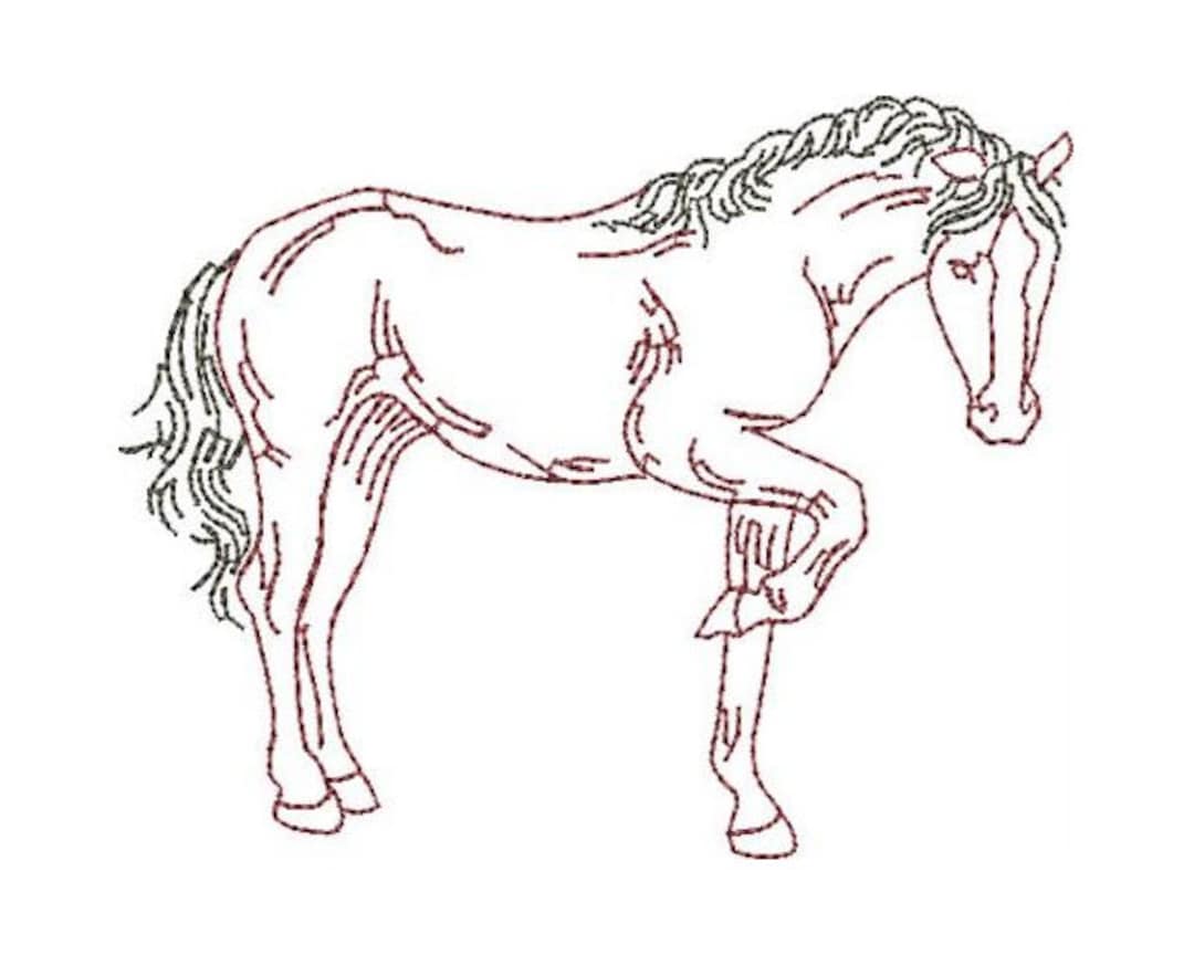 Horse Outline - Machine Embroidery Design, Horse Embroidery Pattern ...