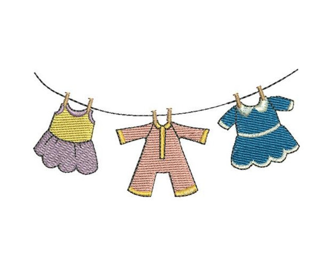 Baby Girl Clothes Line - Machine Embroidery Design, Clothesline ...
