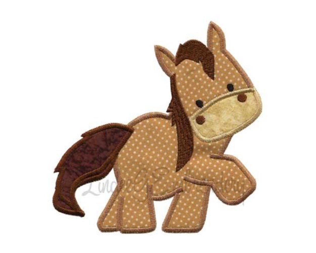 Applique Pony - Machine Embroidery Applique Design, Baby Horse Applique ...
