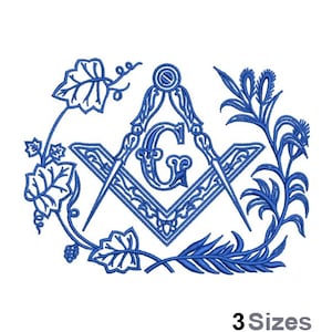 Mason Symbol - Machine Embroidery Design - 3 Sizes, Masonic Compass ...
