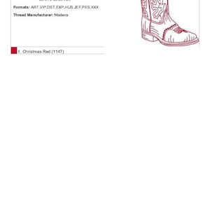 Redwork Cowboy Boot - Machine Embroidery Design, Western Boot ...