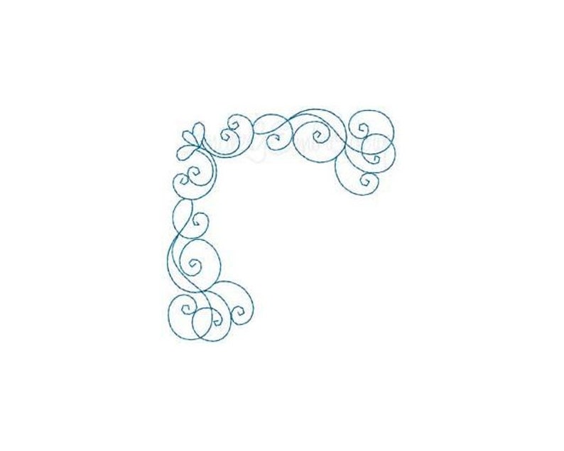 Curly Quilted Corner - Machine Embroidery Design, Flourish Corner ...