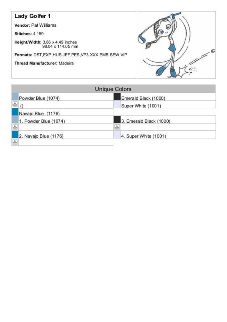 Lady Golfer Machine Embroidery Design Golf Player Girl - Etsy